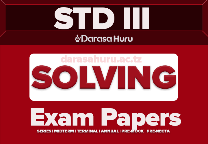 Sample Papers Standard Three National Assessment Exams 2025 PDF Zanzibar